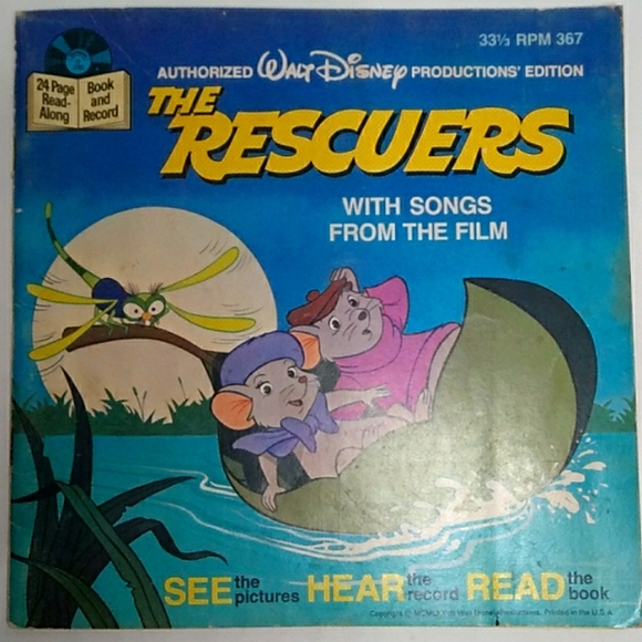 Disney | Toys | Walt Disneys The Rescuers Book With Record From The 7s ...